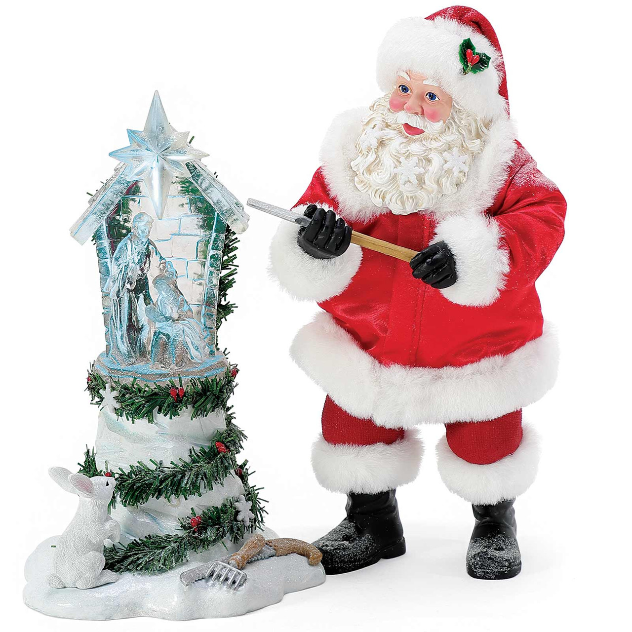 Possible Dreams Clearly Divine Nativity Ice Sculpture Santa Claus ...