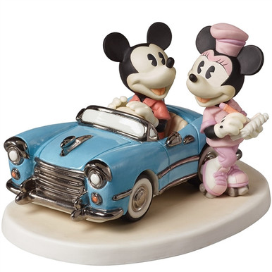 Precious Moments Mickey Mouse in Car with Drive-in Minnie Waitress ...