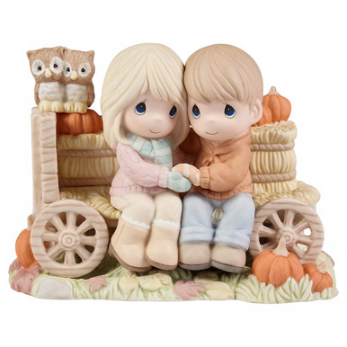 Precious Moments Autumn Couple on Hayride Figurine Falling into Fun ...