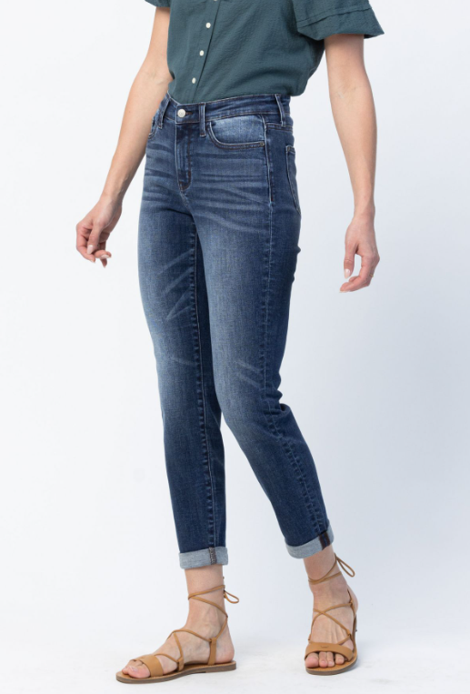 Judy Blue Plus Mid-Rise Cuffed Jean - Paisley Pointe Boutique
