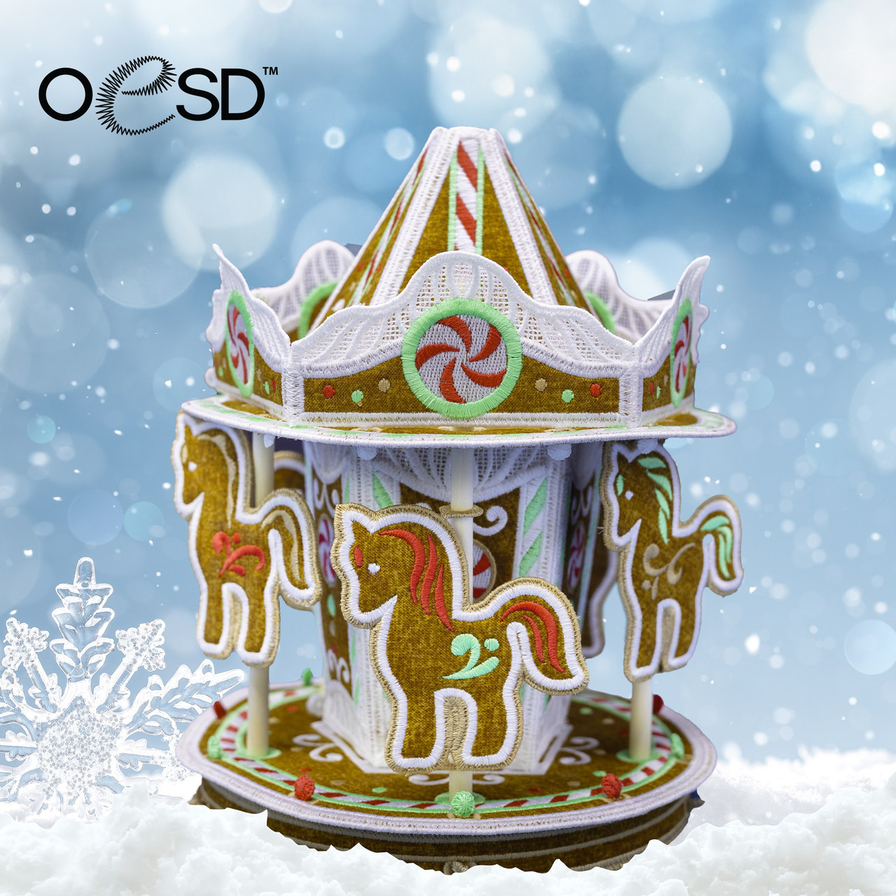 Gingerbread Village - Freestanding Carousel