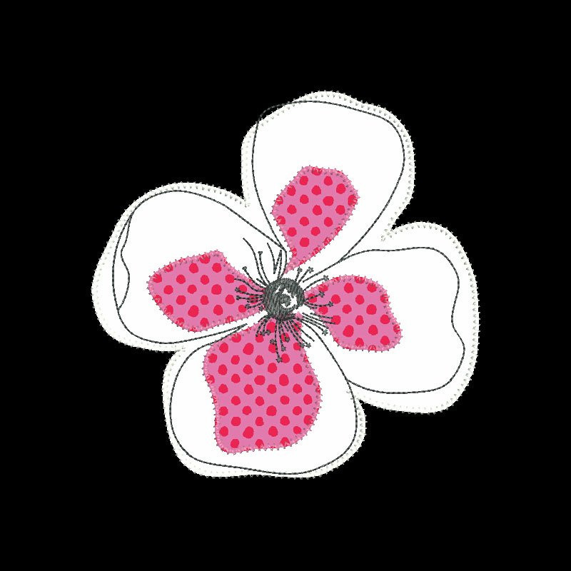Large Pink Flower Applique