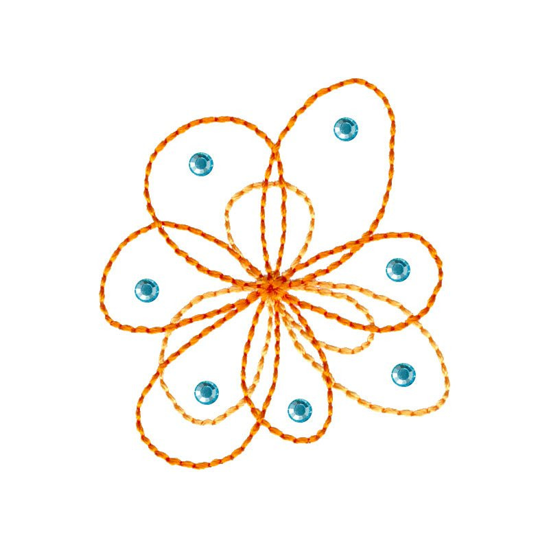 Doodle Linework Flower 2 Glitz