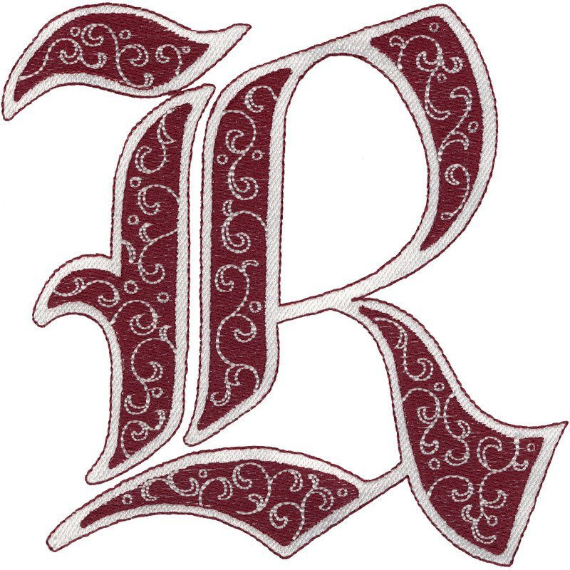 Etched Letter R