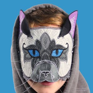 Freestanding Applique Cat Mask