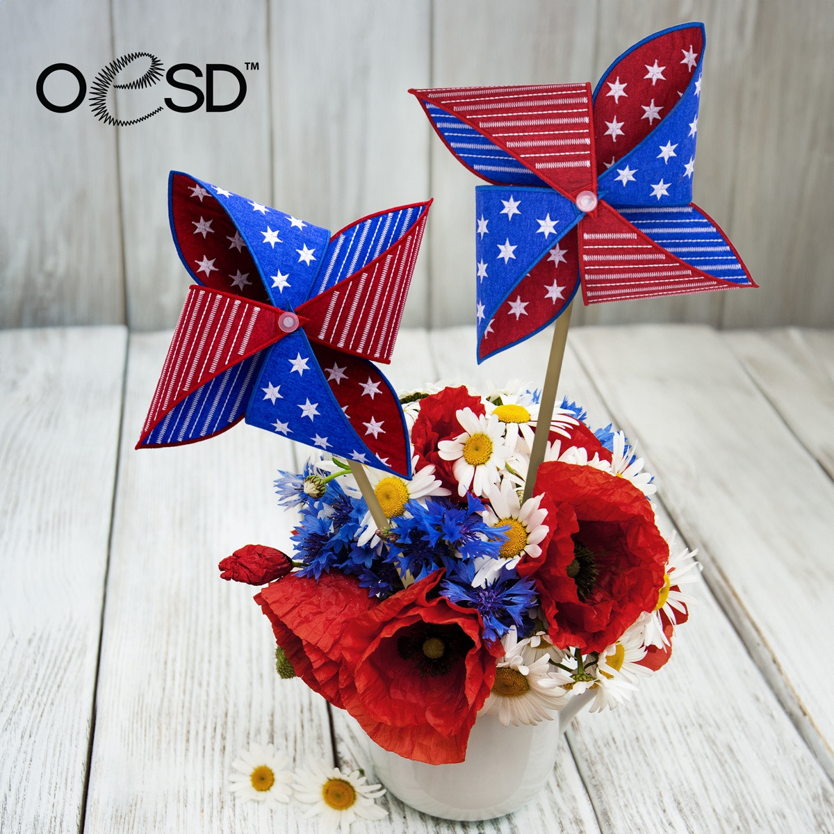 Freestanding Patriotic Pinwheel