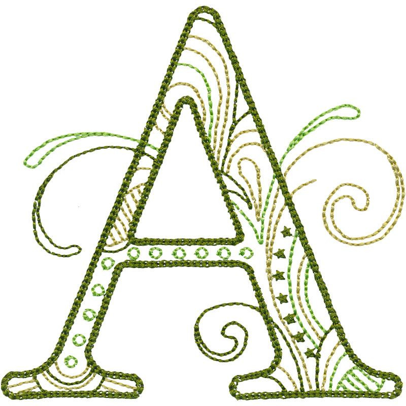 Scrollwork Alphabet A
