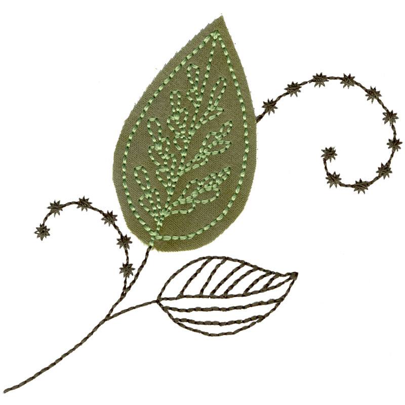 Applique Leaf With Swirls