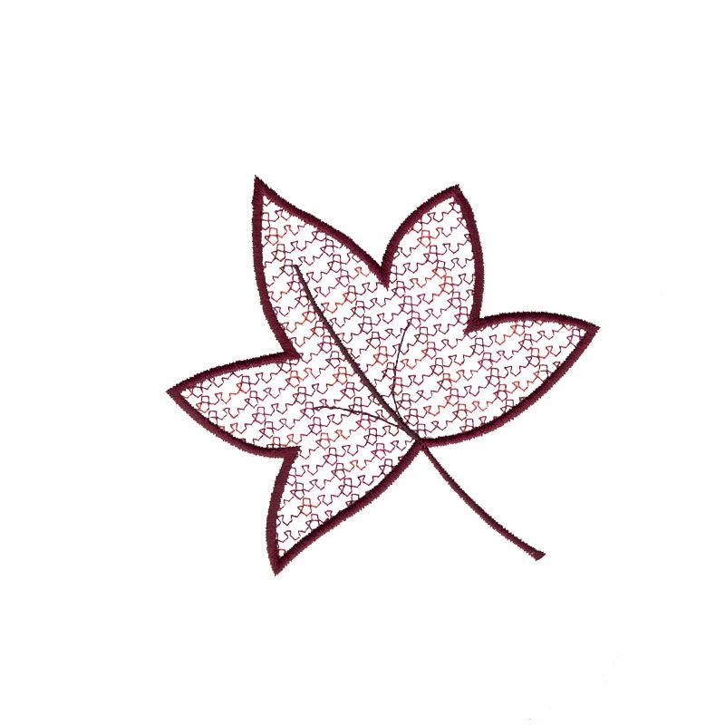 Large Maroon Leaf Motif
