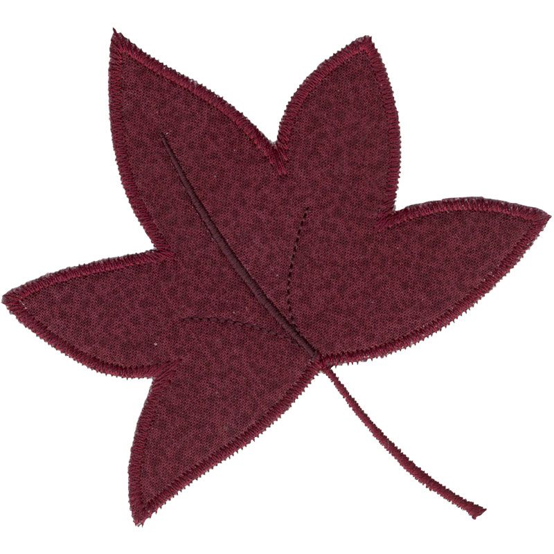Large Maroon Leaf Applique