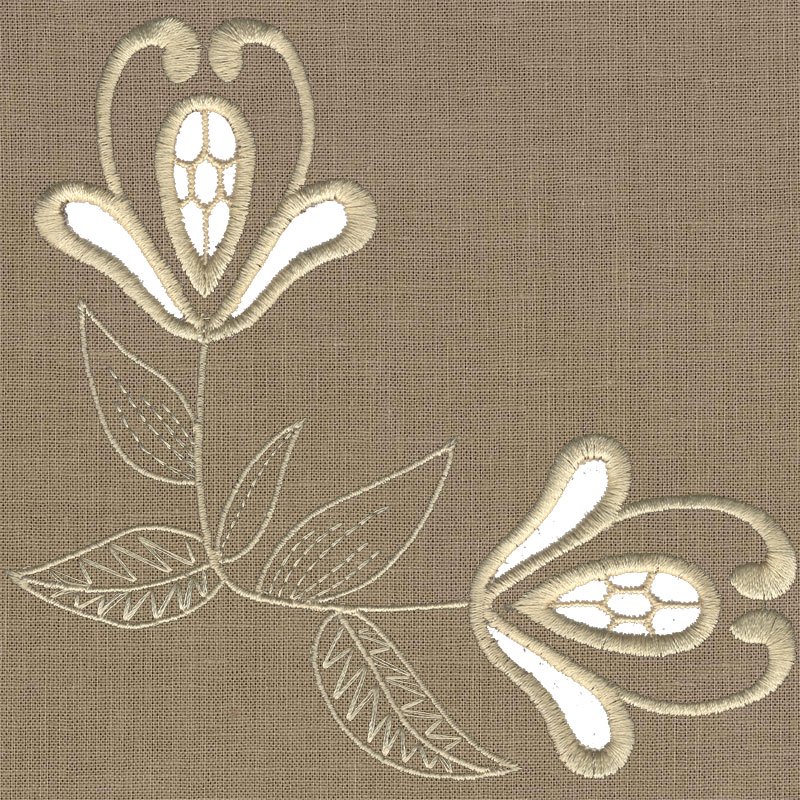 Cutwork Accent Flower Corner