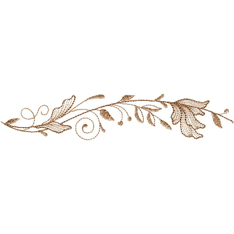 Sepia Floral Vine Border