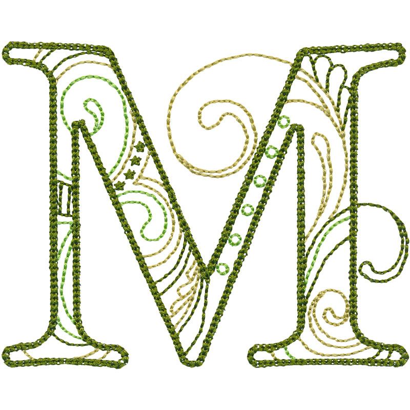 Scrollwork Alphabet M