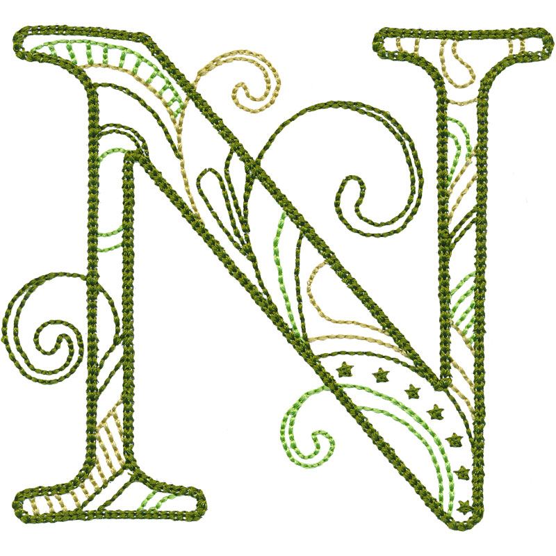 Scrollwork Alphabet N