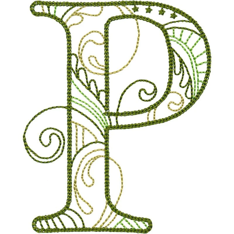 Scrollwork Alphabet P