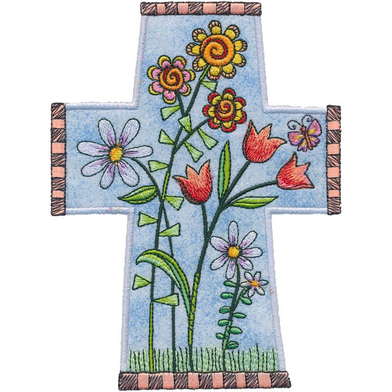 Garden Cross Applique