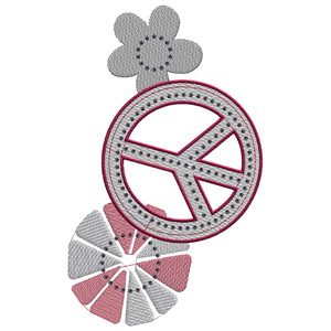 Peace Sign & Flowers Combo DRAW File