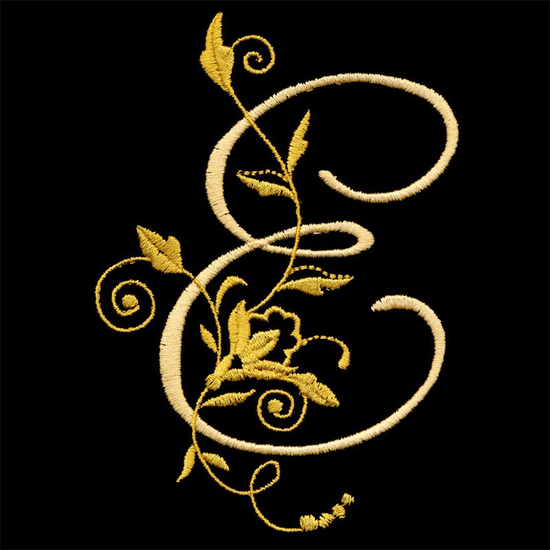 Floral Monogram E