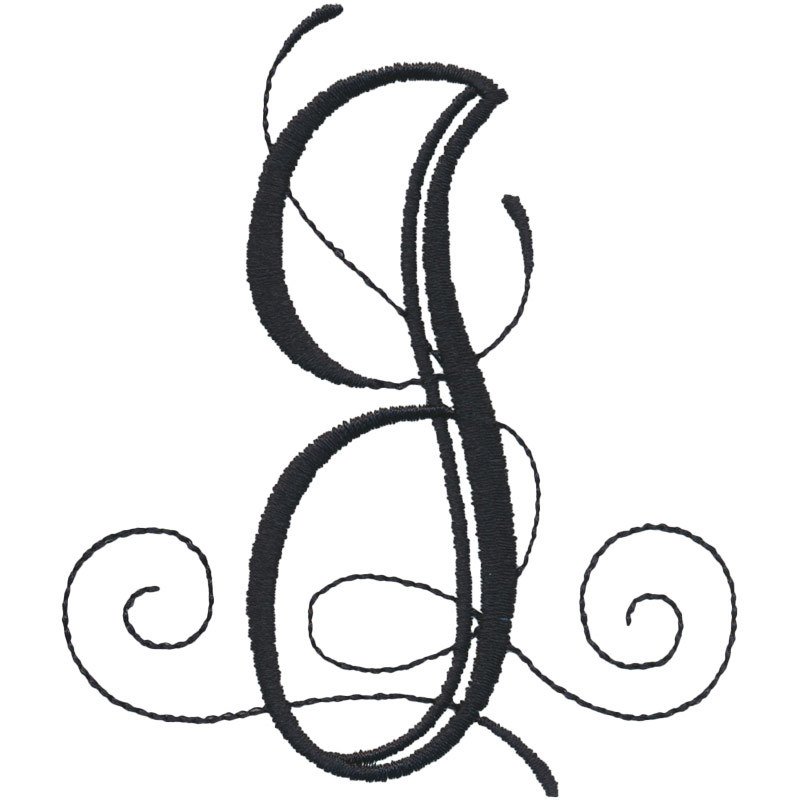 Essential Monogram Center Letter J