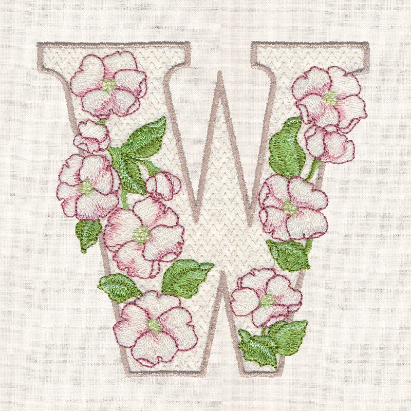 Floral Alphabet W