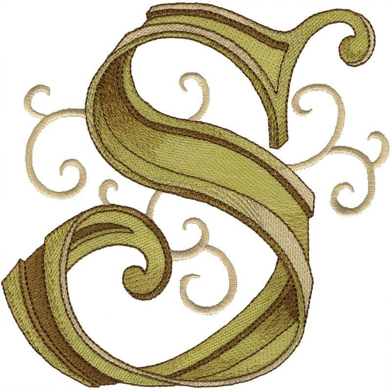 Etched Letter S