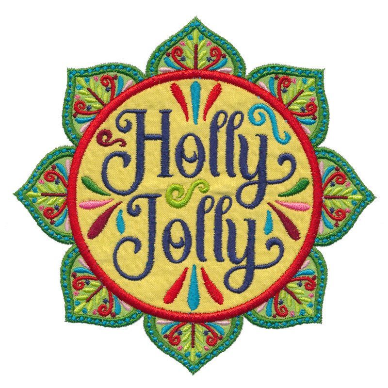 Holly Jolly Flower Applique