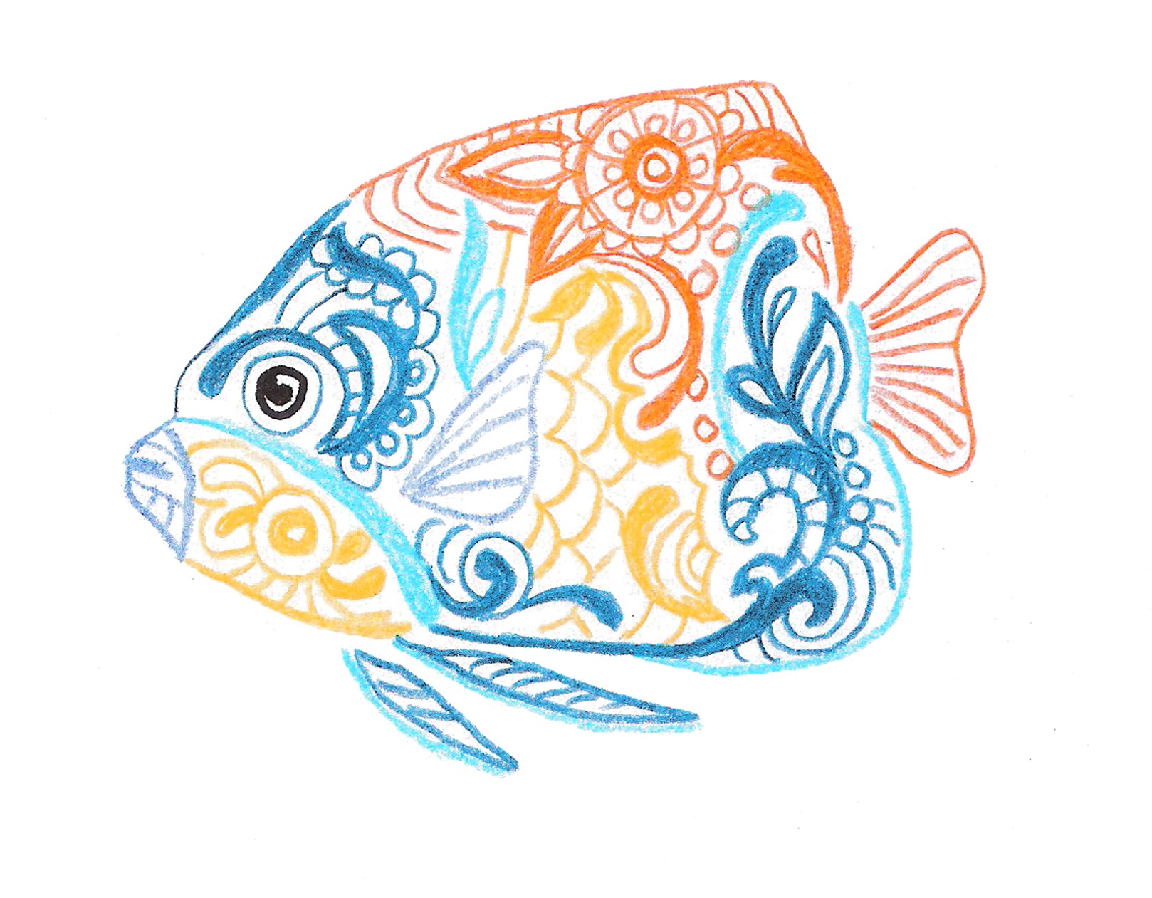 Blue & Orange Fish