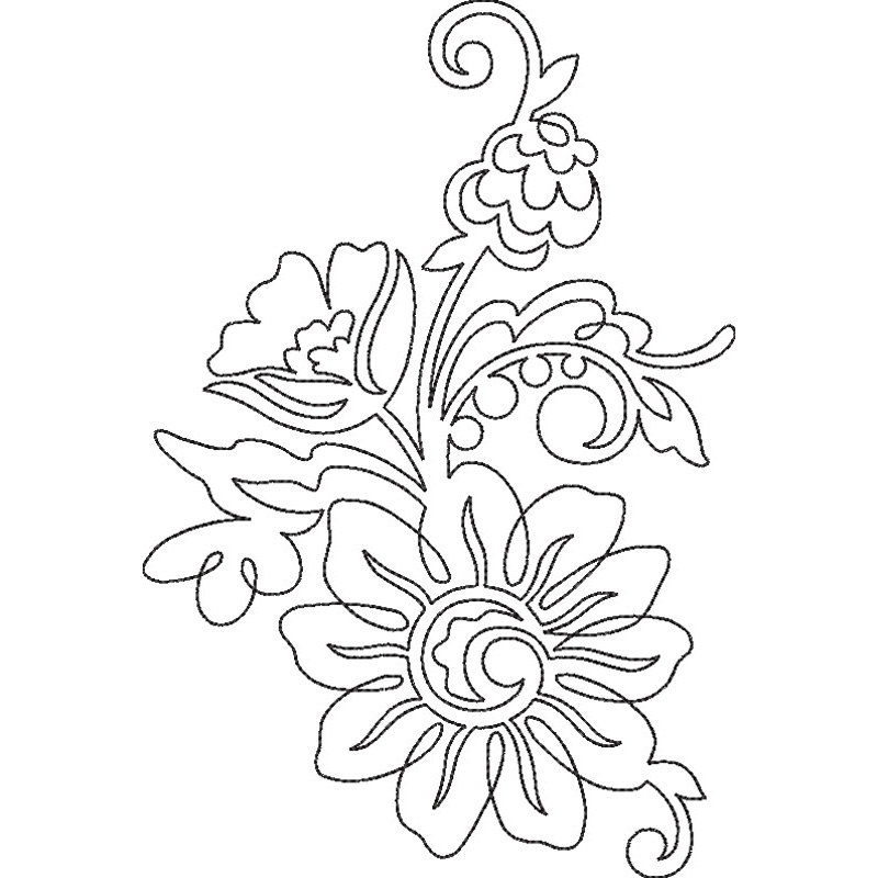 Floral Quilting Motif 2 Triple Run