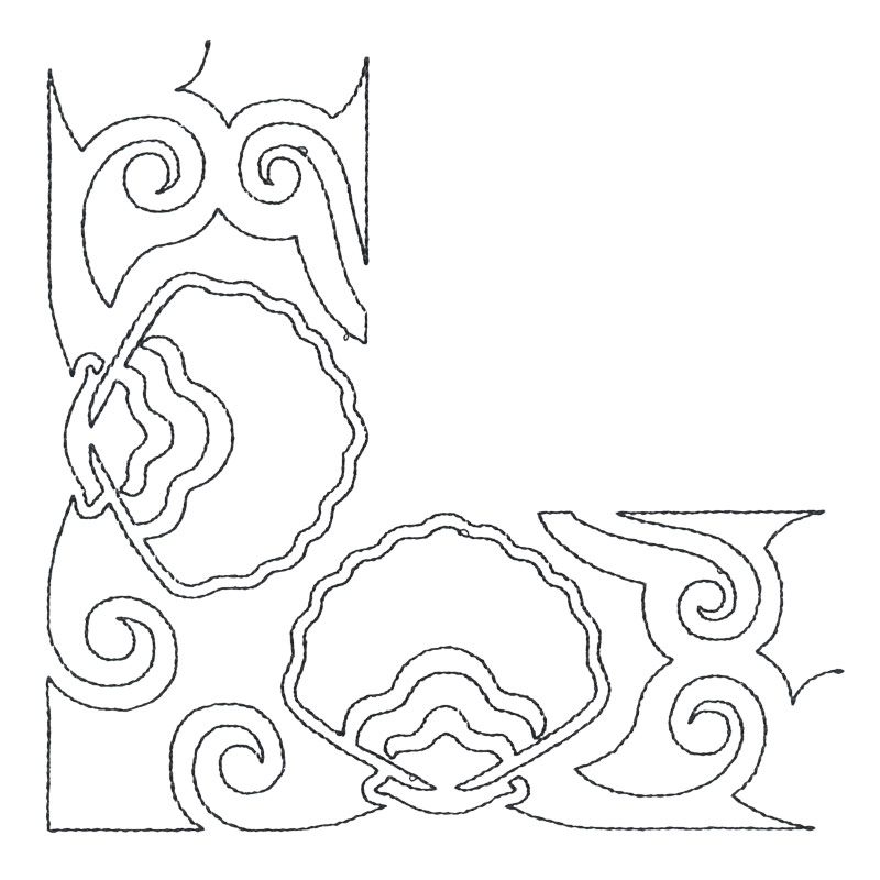 Quilting Seashell Corner Triple Run