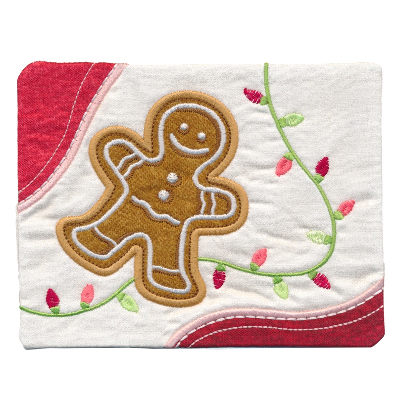 Gingerbread Man Mug Rug Applique