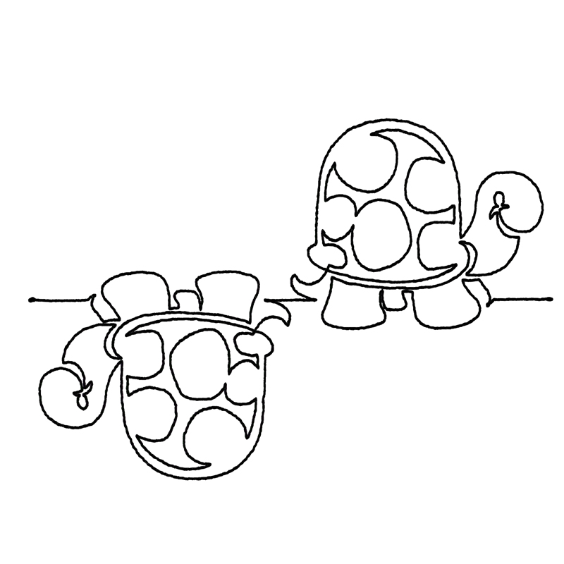 Turtle Pantograph Triple Run Stitch