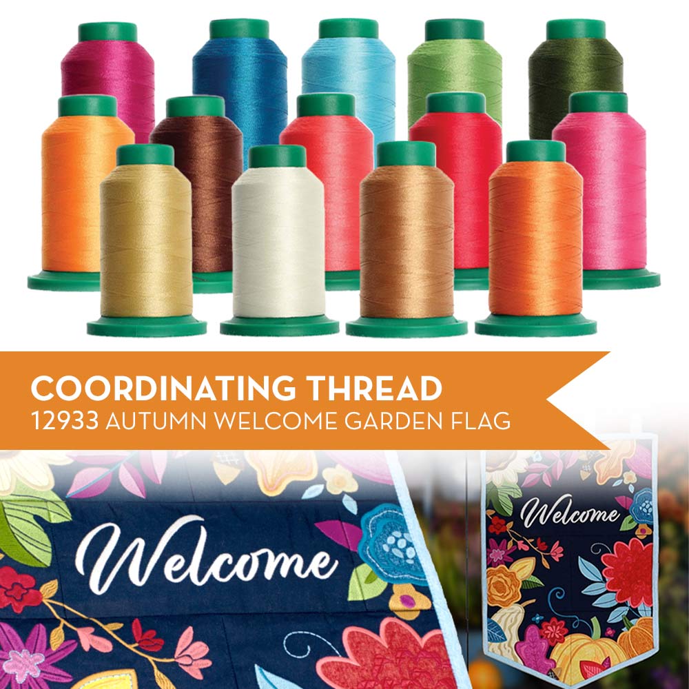 Autumn Welcome Garden Flag #12933 - Coordinating Thread