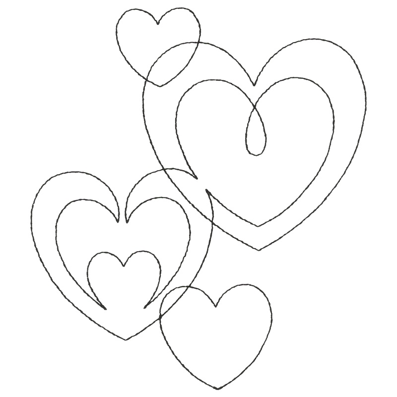 Heart Quilting Motif 3 Triple Run