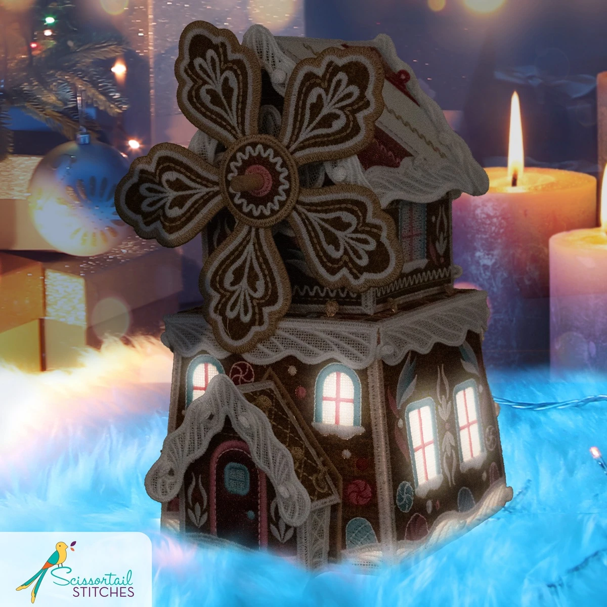 Freestanding Gingerbread Windmill