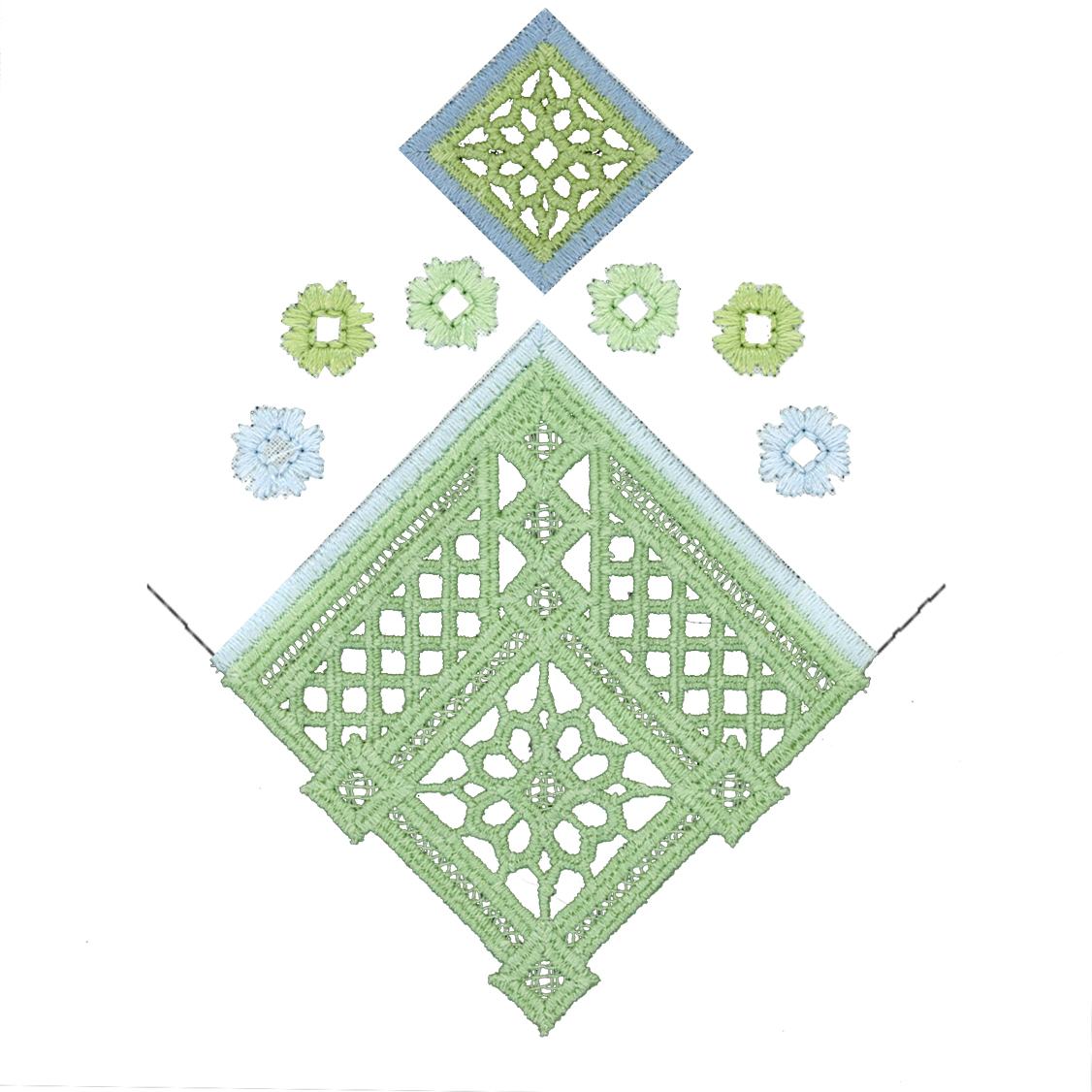 Linen Cutwork Napkin Corner FSL