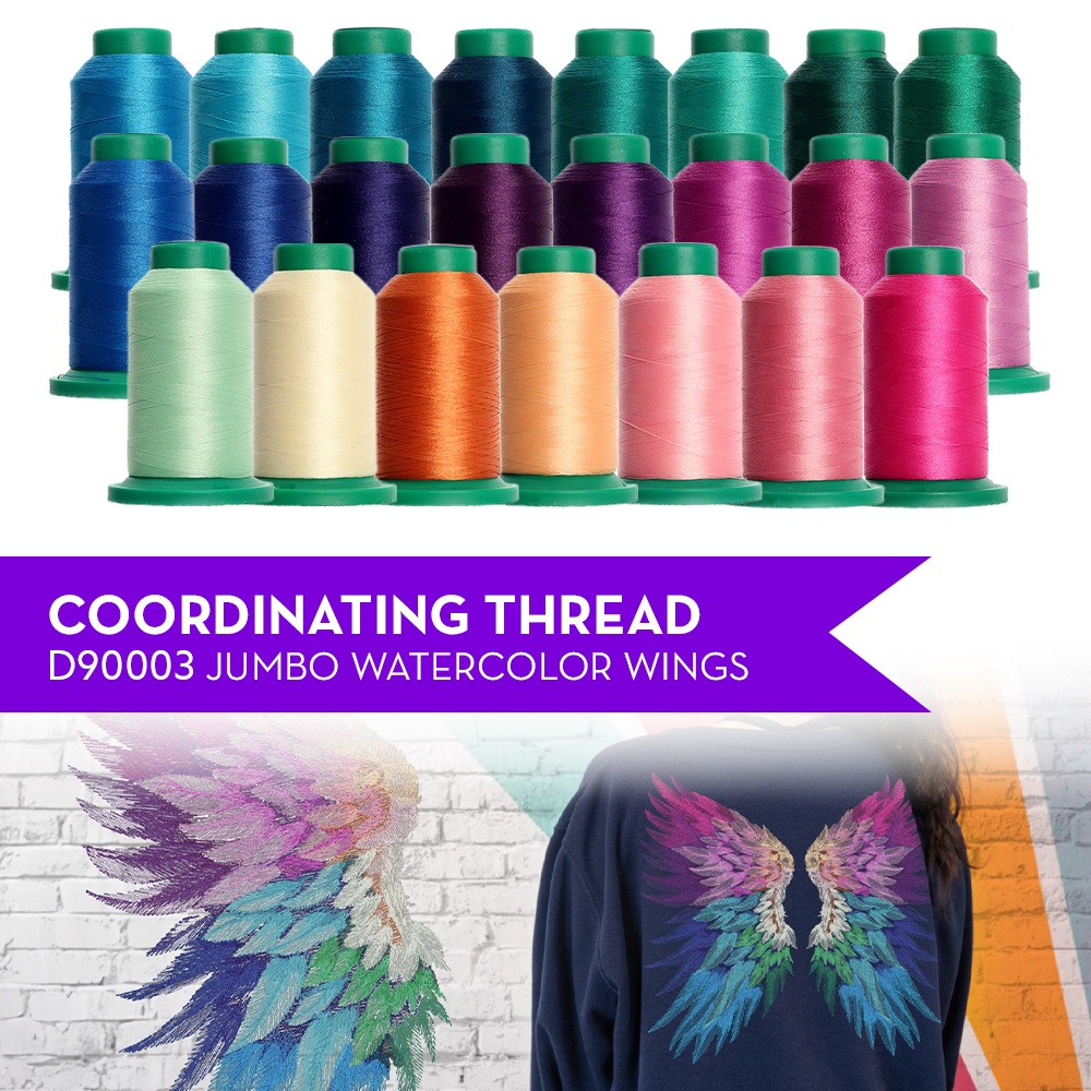 Jumbo Watercolor Wings D90003 - Coordinating Thread