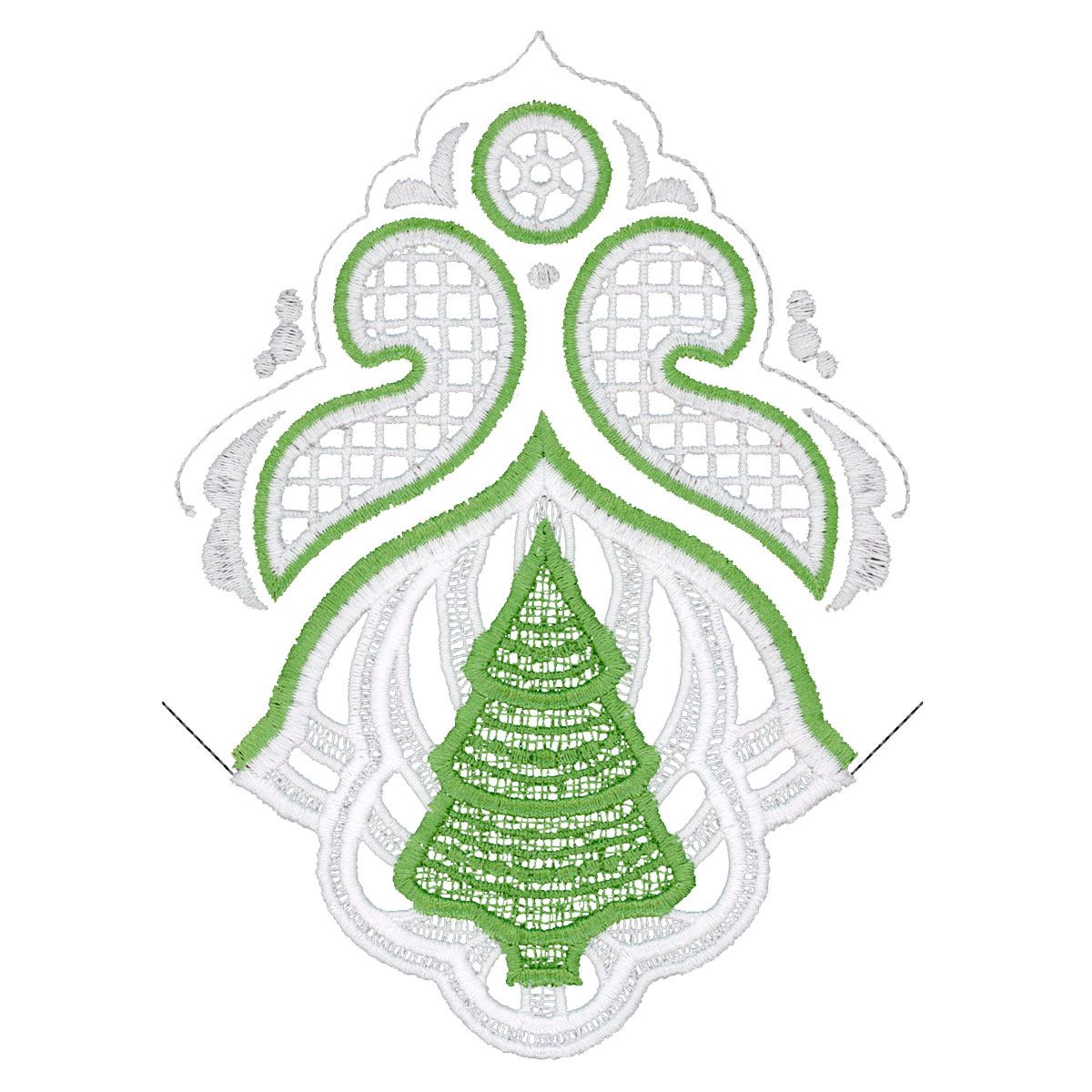 Christmas Cutwork Tablecloth Corner FSL