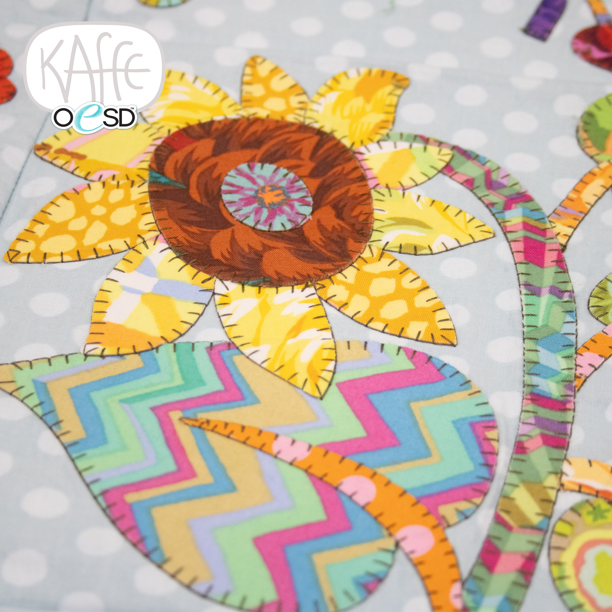 Leafy Applique Quilt by Kaffe Fassett