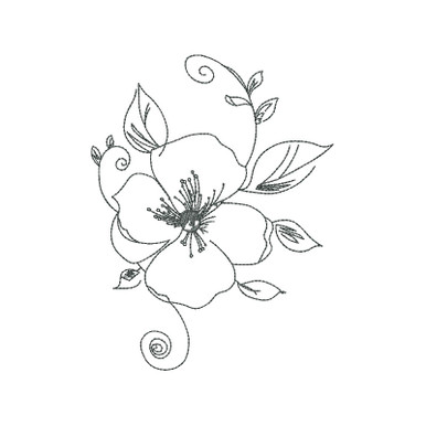Flower & Vines Linework 1