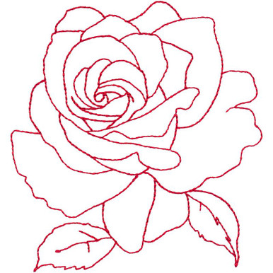 Redwork Rose 1