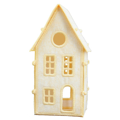 Freestanding Little Lighted Village Yellow House