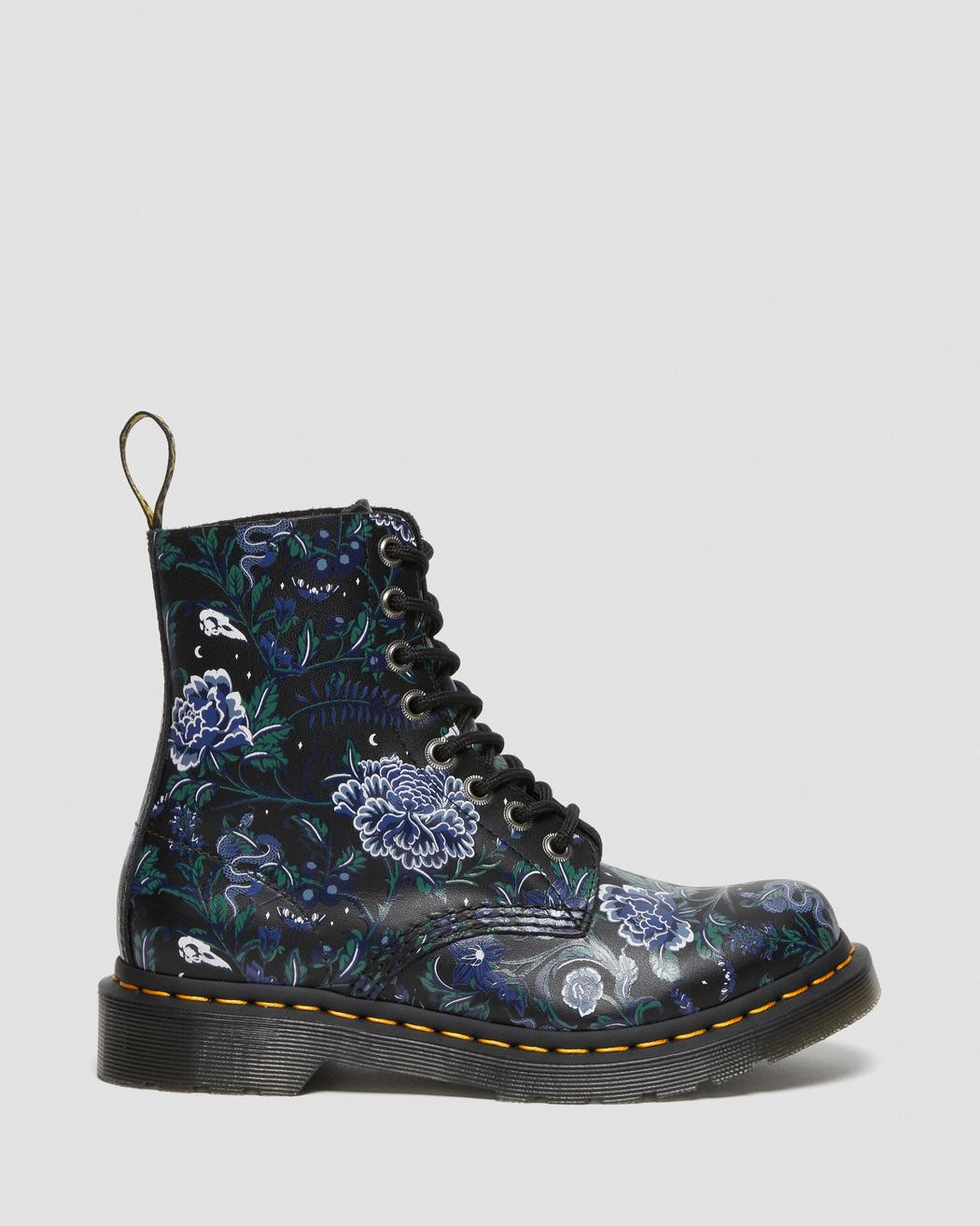 Dr. Martens 1460 Pascal Black Mystic Garden Floral Backhand - Zone Rock