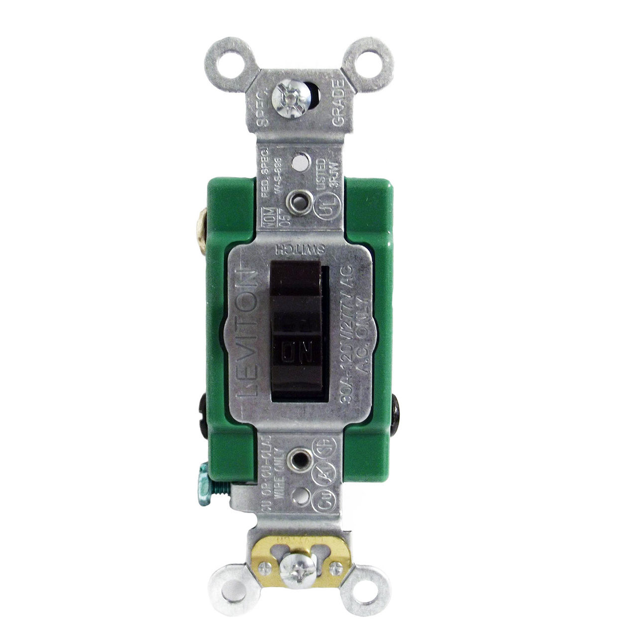 Leviton 3032-2 - 30A 120/277V Toggle Double-Pole AC Quiet Switch
