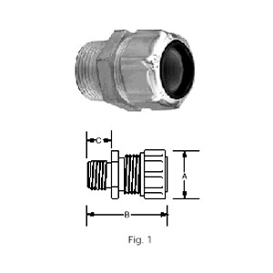 ABB 2524TB - 1/2in. (.500-.625) Liquidtight Strain Relief Cord Connector