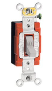 Leviton 1221-2 - 20A 120/277V Toggle Single-Pole AC Quiet Switch