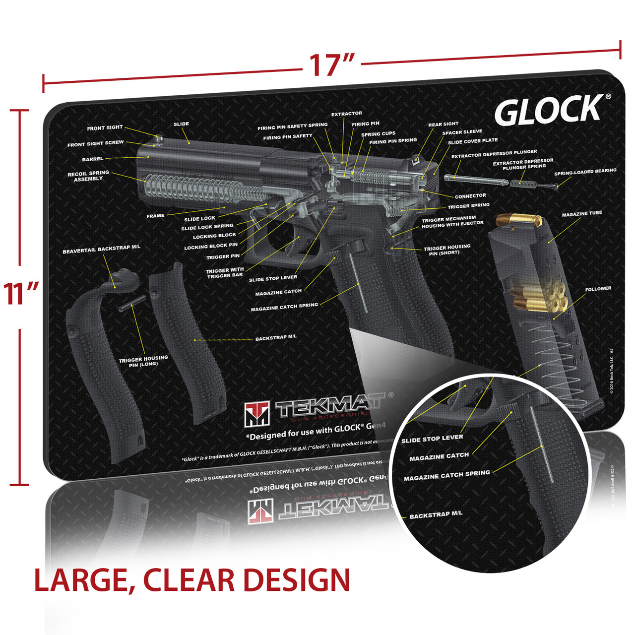 Glock - Cut Away Gun Cleaning Mat - TekMat