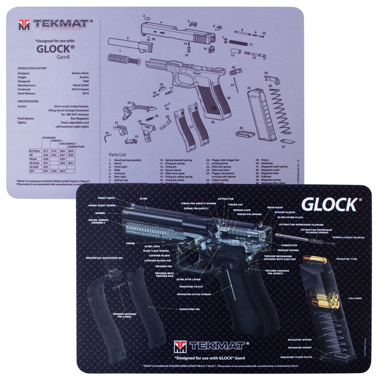 Glock double sided gun cleaning Tekmat
