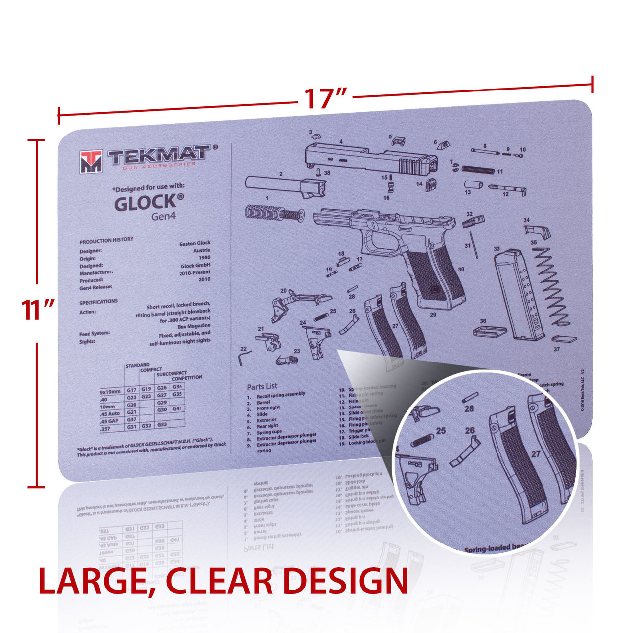 Glock double sided gun cleaning Tekmat