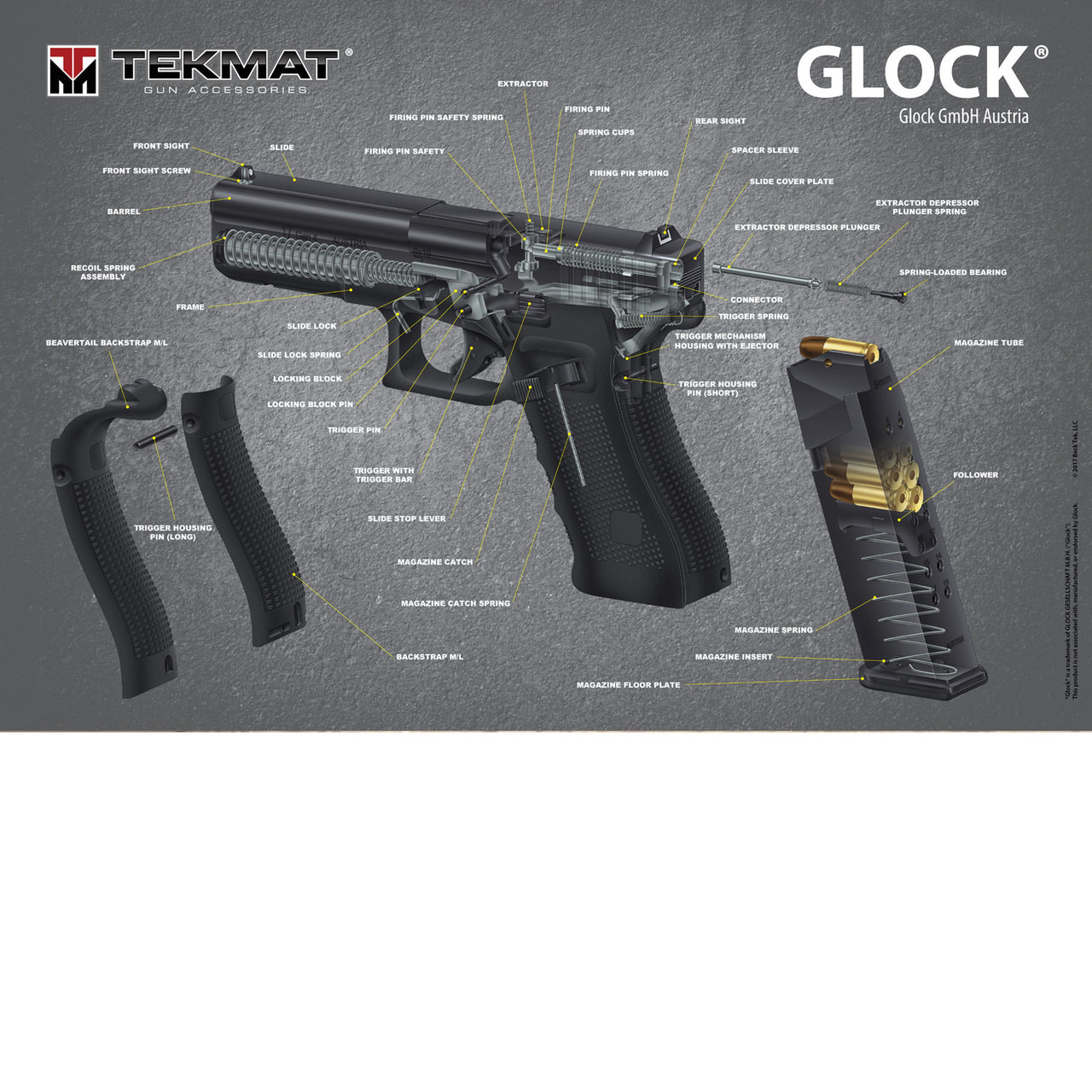 Glock 3D Poster with high quality printing and 24" x 36"
