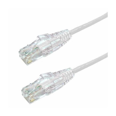 6 inch Cat6 Patch Cable Slim bare copper conductor, White - STX Cables